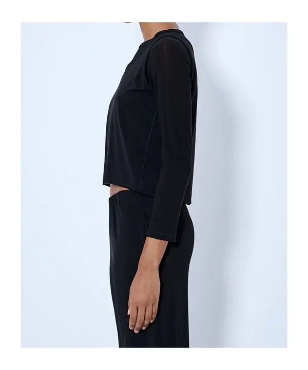 Issey Miyake Long Sleeve Cropped Top