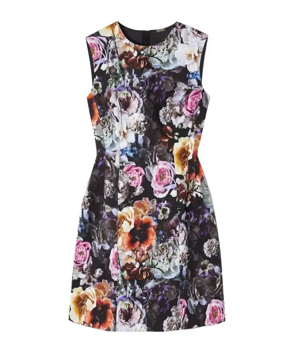 Adam Lippes Floral Print Textured Mini Dress