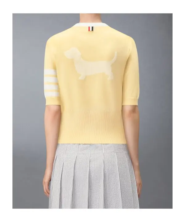 Thom Browne Hector-motif 4-bar T-shirt - Light Yellow
