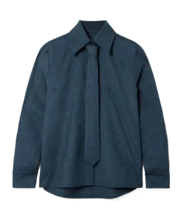 KALLMEYER Tie-detailed Wool-twill Shirt