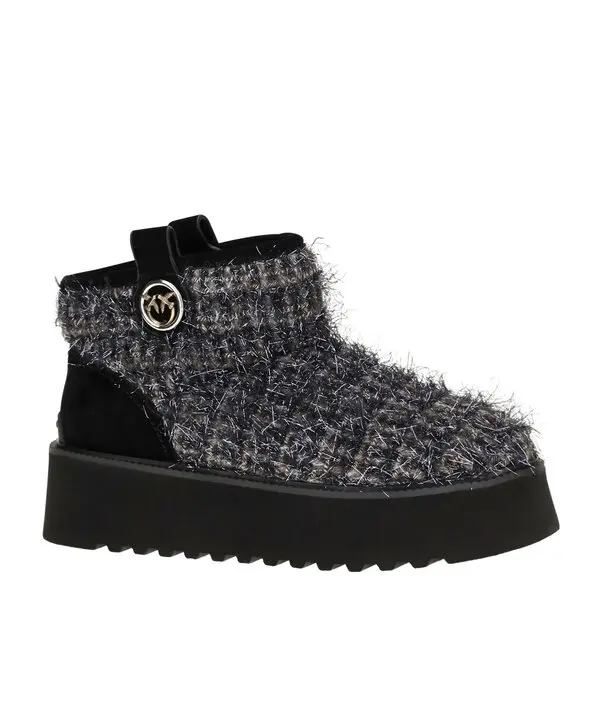 Pinko Tweed Lurex Ankle Boots