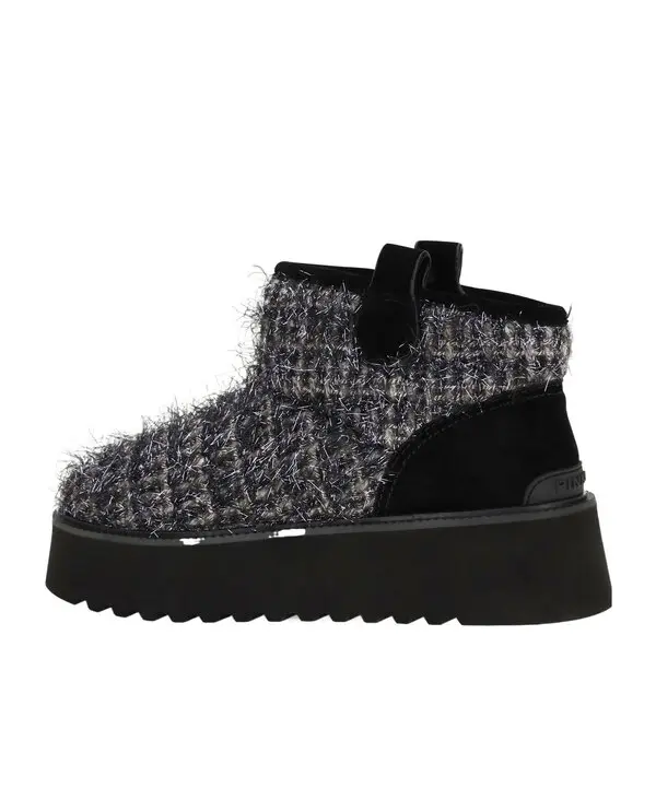 Pinko Tweed Lurex Ankle Boots