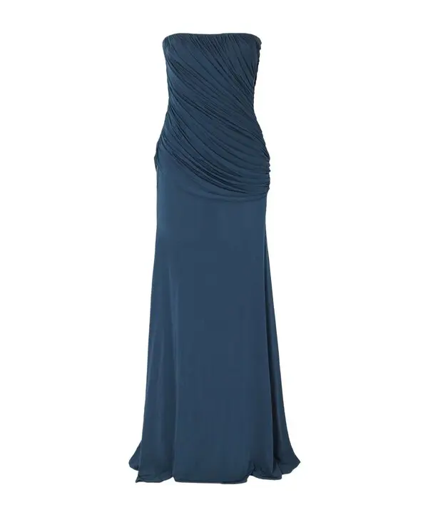 Alex Perry Strapless Draped Jersey Gown