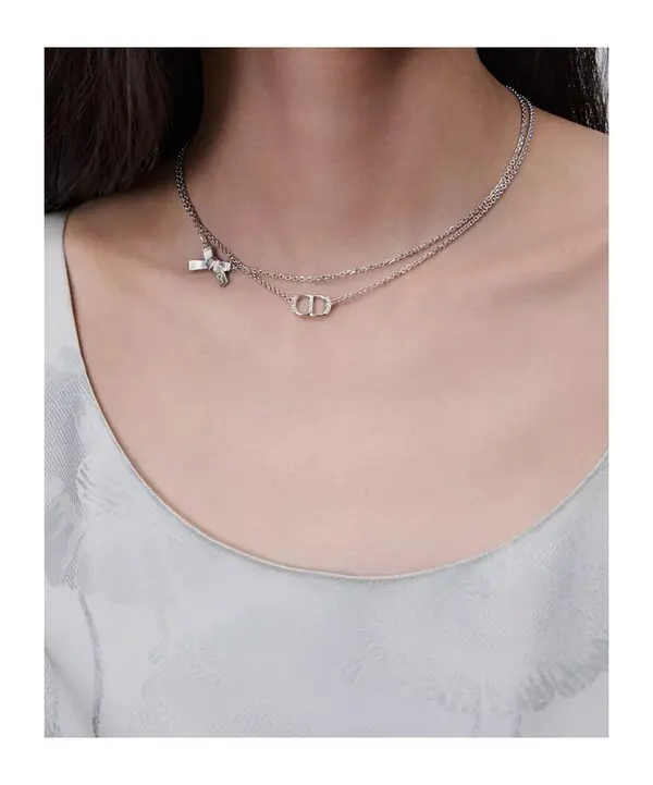 Dior Cd Parure Necklace With Crystal Embellished Cd Signature