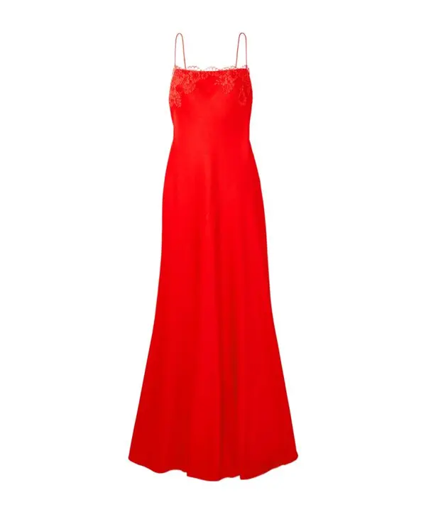 Alex Perry Long Evening Gown With Lace Trim