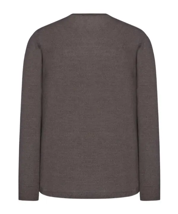 THE ROW V-neck Long Sleeve Sweater - Mixed Brown