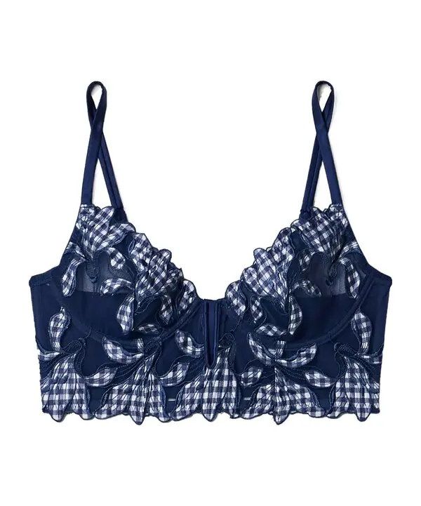 FLEUR DU MAL Embroidered Silk-blend Satin Tulle Underwired Soft-cup Bra - No