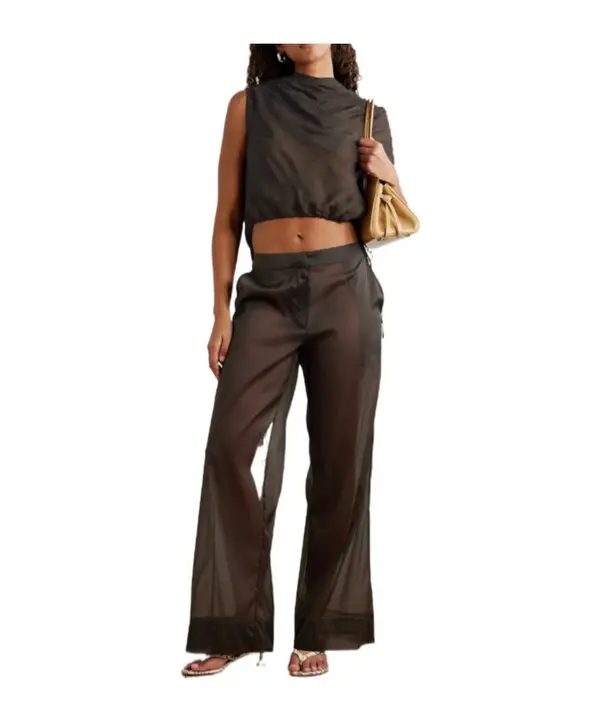 KALLMEYER Draped Silk-voile Top