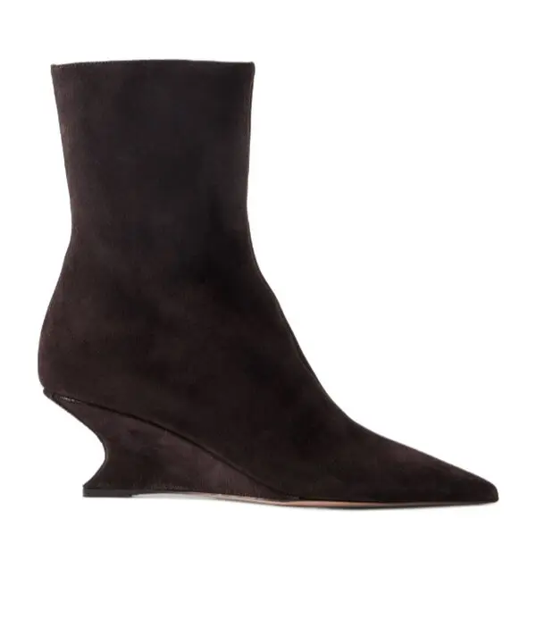 Paris Texas Suede Wedge Ankle Boots