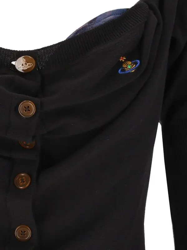 VIVIENNE WESTWOOD Bea Puff-sleeved Corset Cardigan - Black