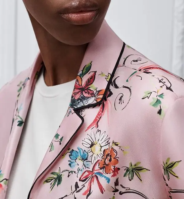 Dior Short-sleeved Shirt With Floral Print And Contrast Piping