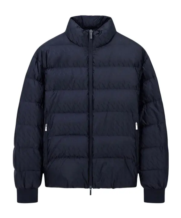 Armani Exchange Long-sleeved Quilted Jacket With All-over Logo