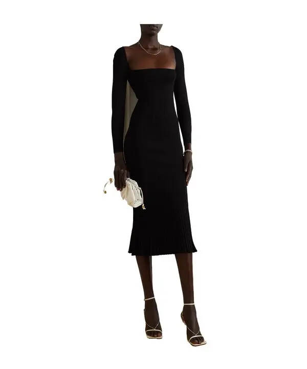 Galvan Ribbed-knit Midi Dress