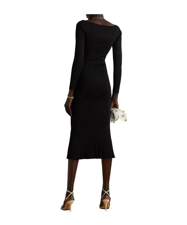 Galvan Ribbed-knit Midi Dress