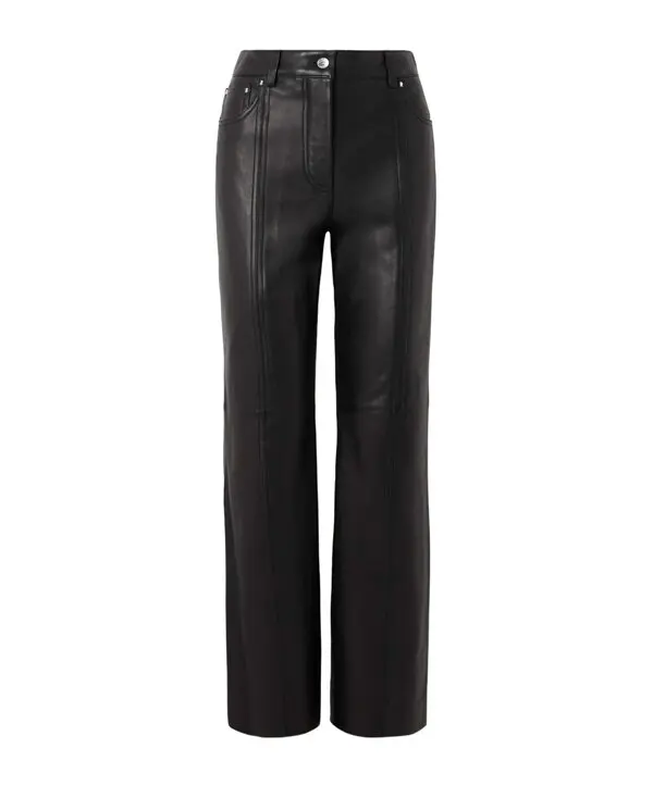 Rabanne Leather Straight-leg Pants