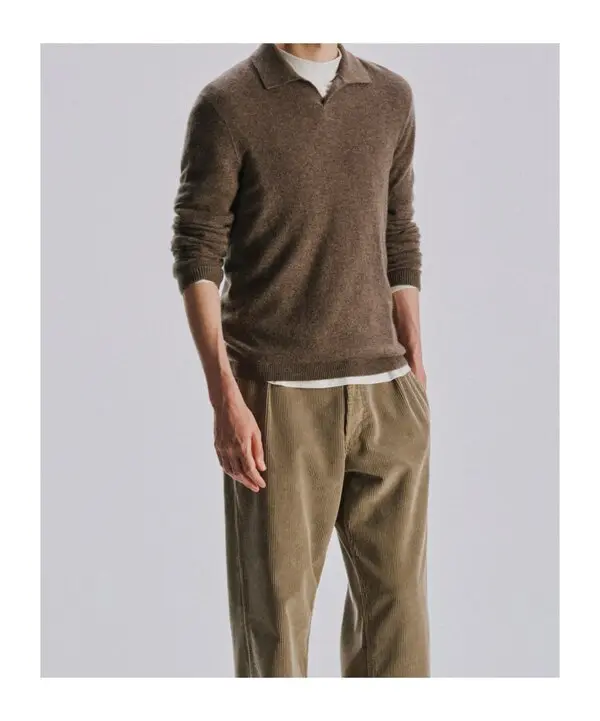 THE ROW Long-sleeved Polo Sweater