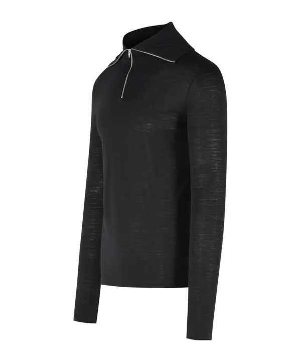JIL SANDER Half-zip Turtleneck Knitted Pullover