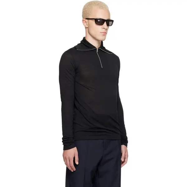 JIL SANDER Half-zip Turtleneck Knitted Pullover