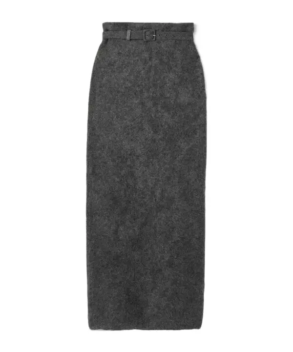 Adam Lippes Belted Brushed-cashmere Midi Skirt