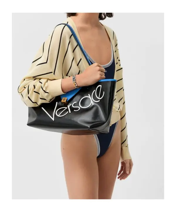 Versace Severine Small Coated Canvas Tote