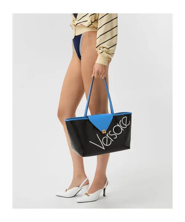 Versace Severine Small Coated Canvas Tote