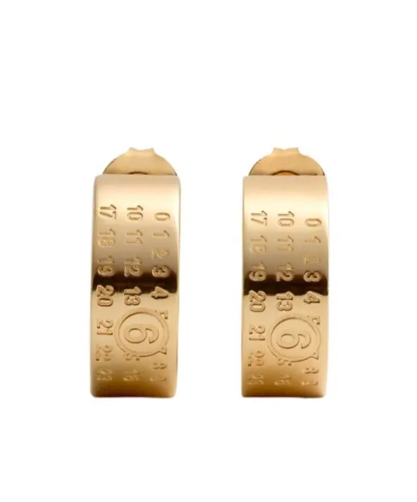 MAISON MARGIELA Numeric Hoop Earrings - Gold
