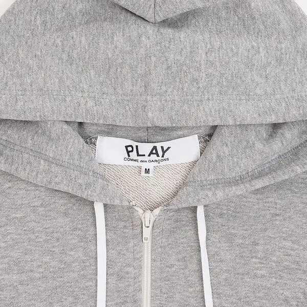 Comme Des Garçons Long Sleeve Zip-up Hoodie With Drawstring Hood And Logo Detail