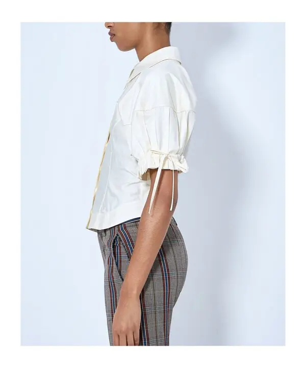 VIVIENNE WESTWOOD Cotton Poplin Shirt With Pleated Sleeves - White