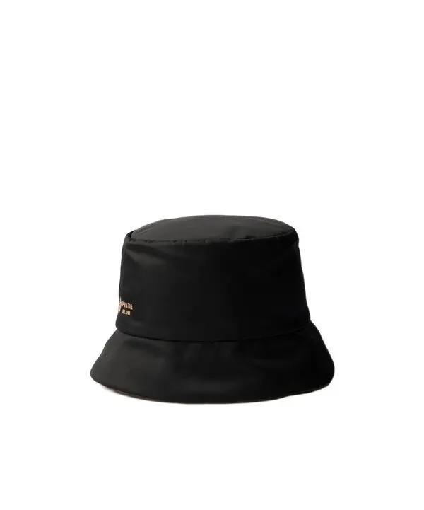 Prada Reversible Re-nylon And Camel-hair Bucket Hat - Black/camel