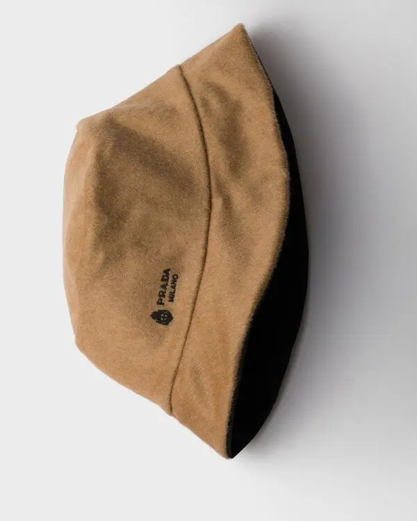 Prada Reversible Re-nylon And Camel-hair Bucket Hat
