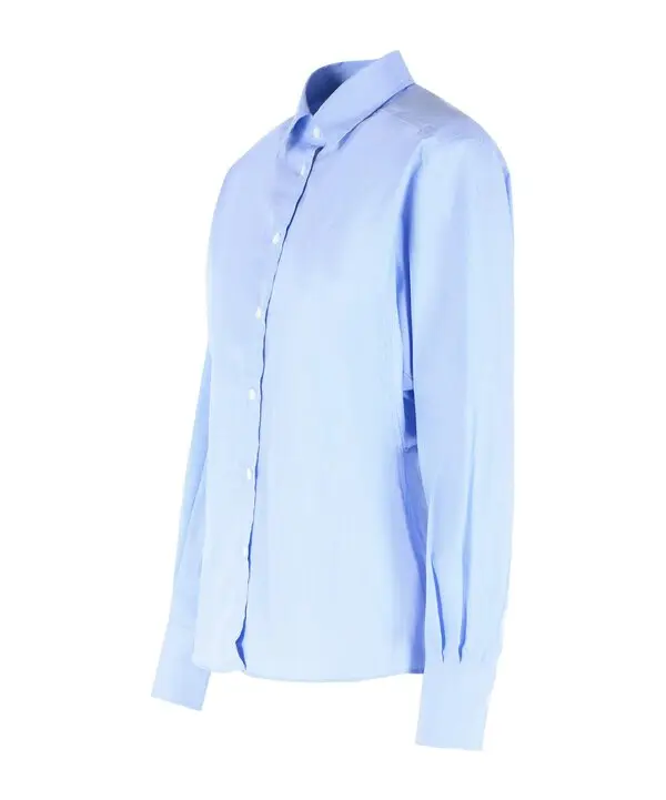 Closed Asymmetric Hem Button-up Shirt
