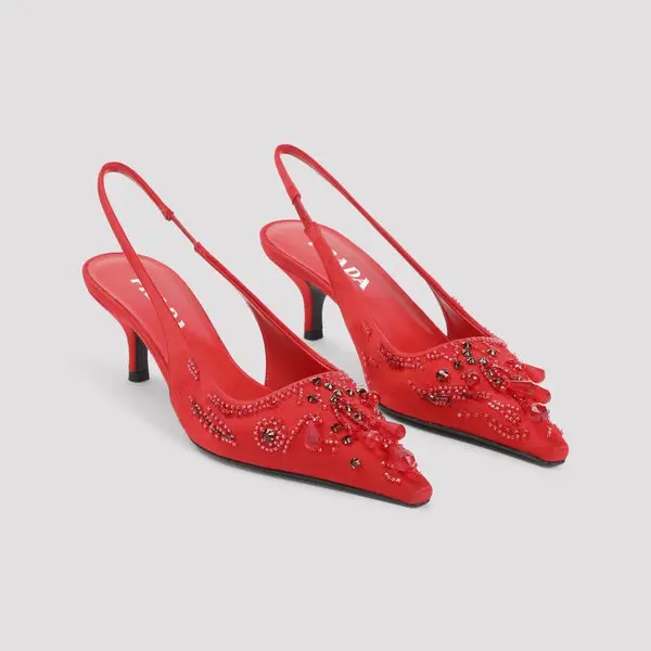 Prada Satin Slingback Pumps