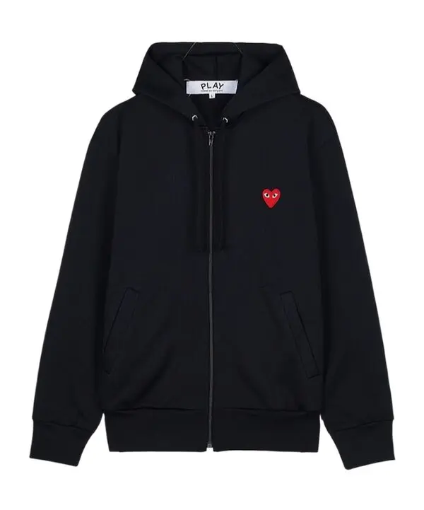 Comme Des Garçons Logo Patch Full Zip Hoodie