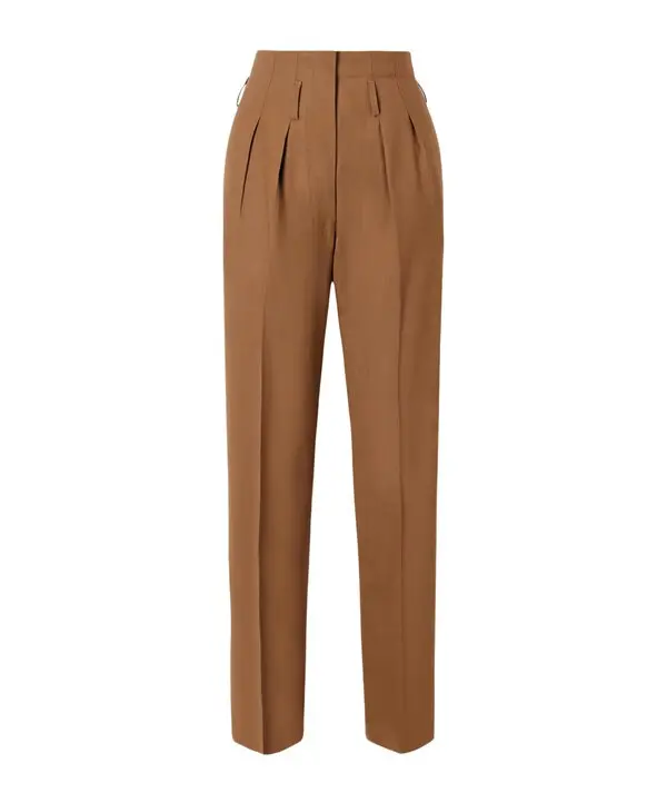 Giuliva Heritage High-rise Pleated Wool Tapered Trousers