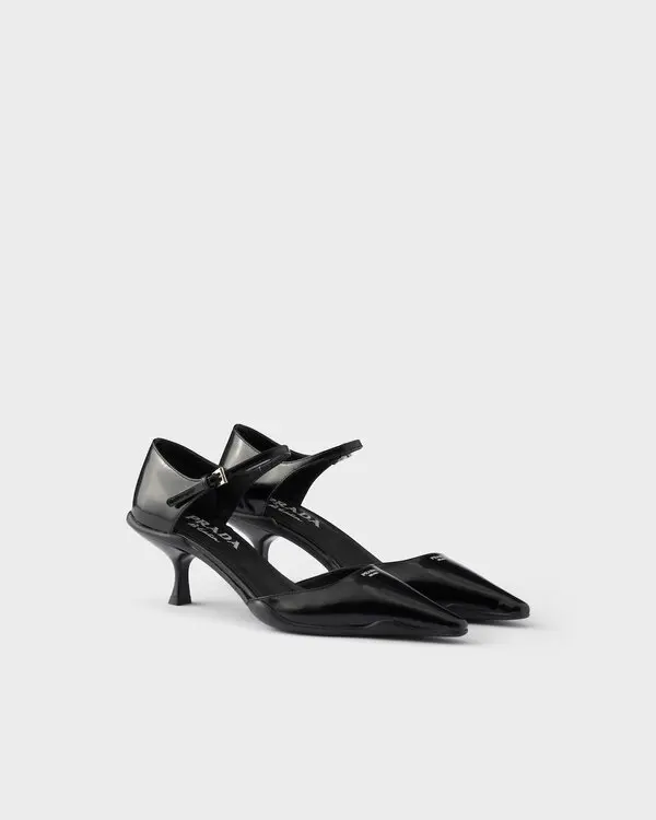 Prada Brushed-leather D'orsay Pumps