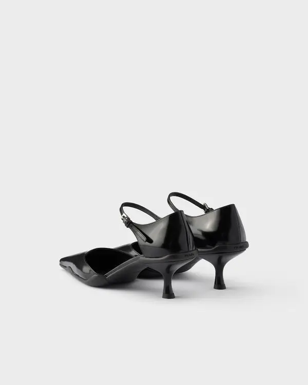 Prada Brushed-leather D'orsay Pumps