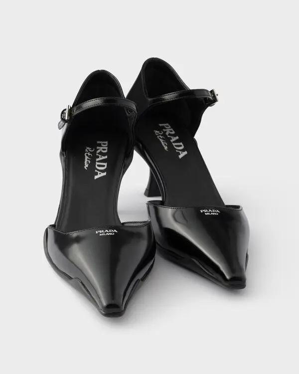 Prada Brushed-leather D'orsay Pumps