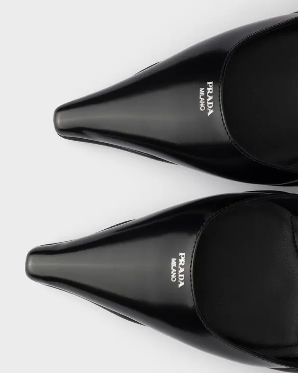 Prada Brushed-leather D'orsay Pumps