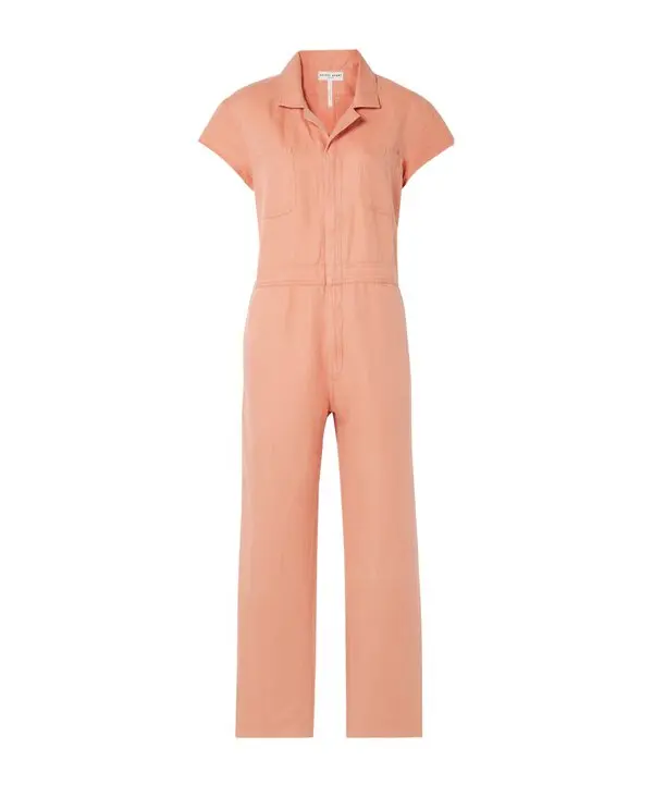 APIECE APART Cotton And Linen-blend Twill Jumpsuit - Pink