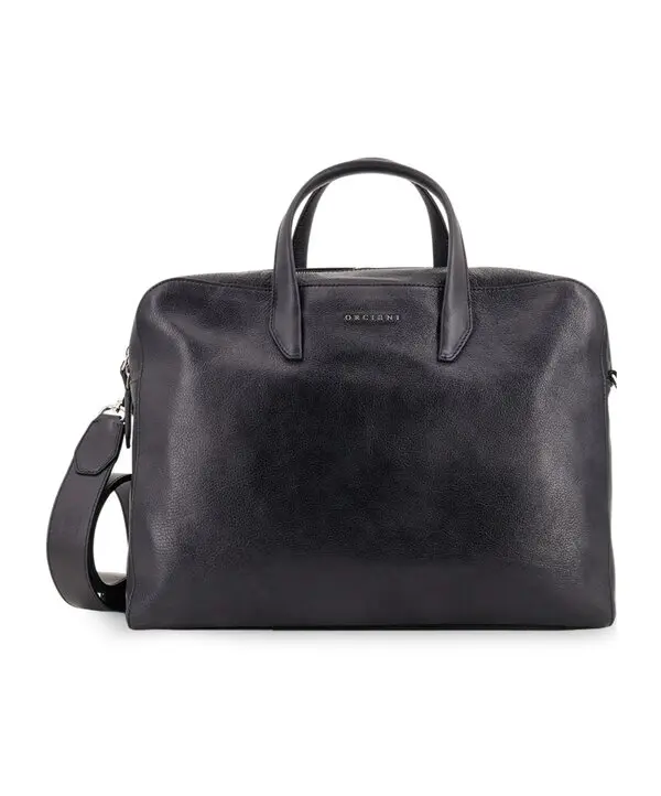 Orciani Zipper Briefcase With Detachable Shoulder Strap