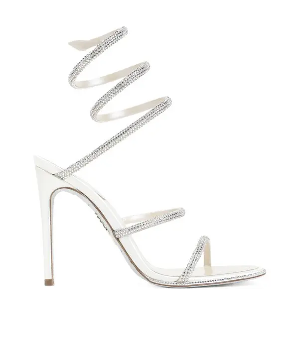 Rene Caovilla Crystal Embellished Spiral Heeled Sandals