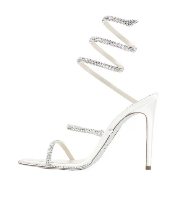Rene Caovilla Crystal Embellished Spiral Heeled Sandals