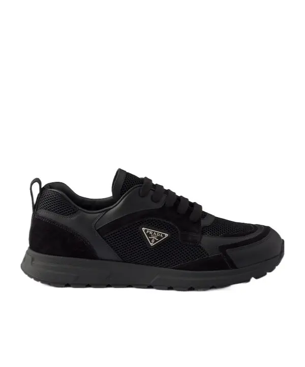 Prada Prax Leather And Fabric Sneakers