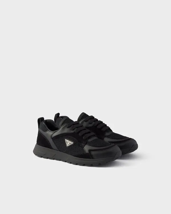 Prada Prax Leather And Fabric Sneakers