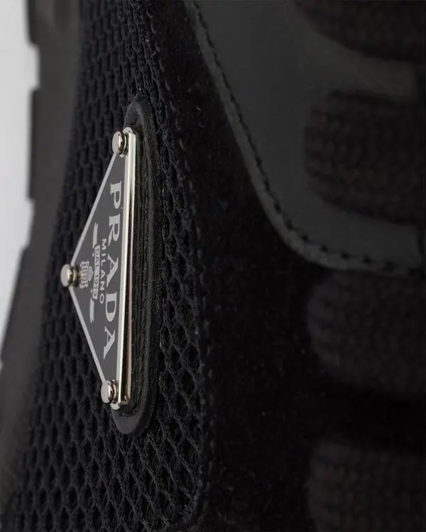 Prada Prax Leather And Fabric Sneakers