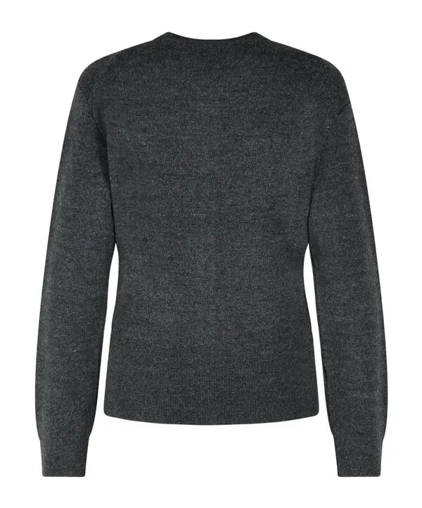 Closed Ribbed Crew Neck Cardigan