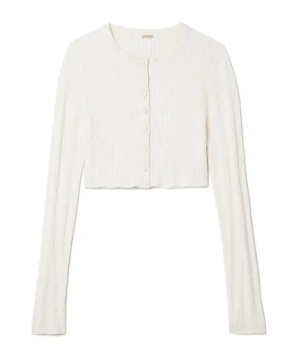 Adam Lippes Ribbed Cropped Cardigan