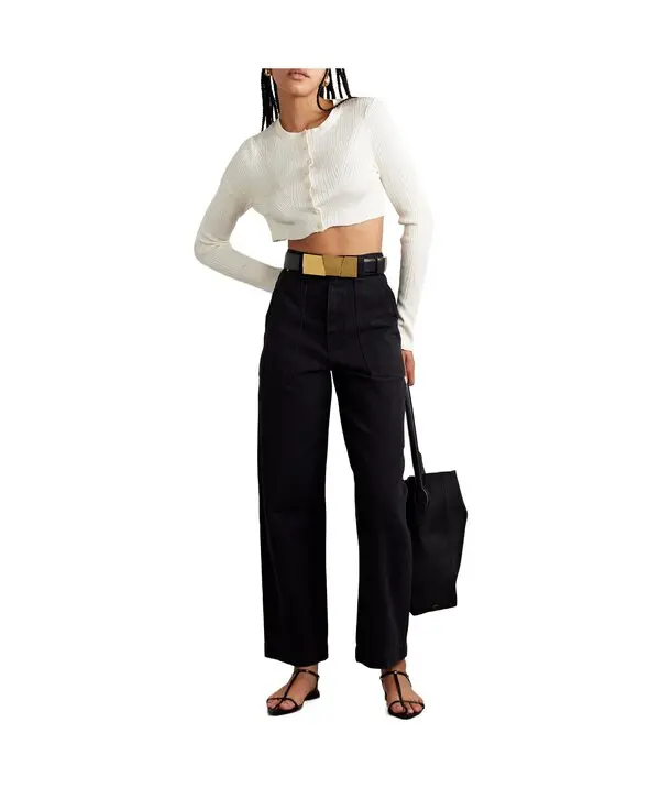 Adam Lippes Ribbed Cropped Cardigan