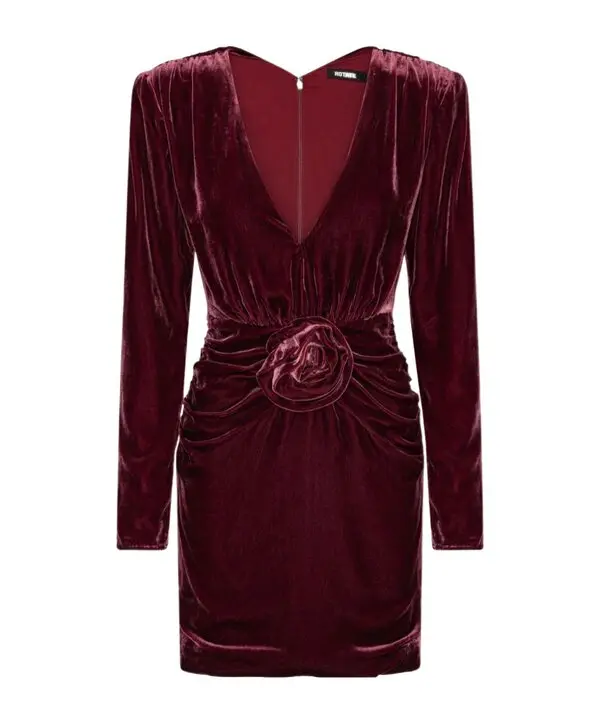 ROTATE BY BIRGER CHRISTENSEN Silk Velvet Mini Dress - Brown