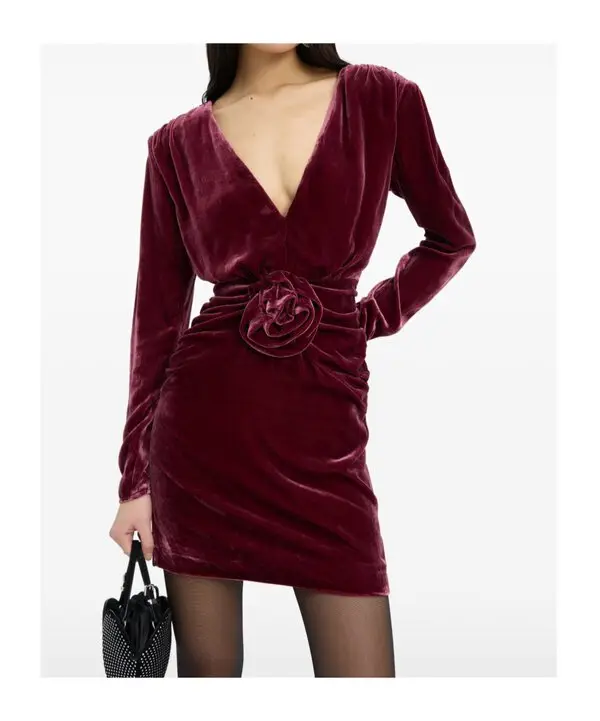 ROTATE BY BIRGER CHRISTENSEN Silk Velvet Mini Dress